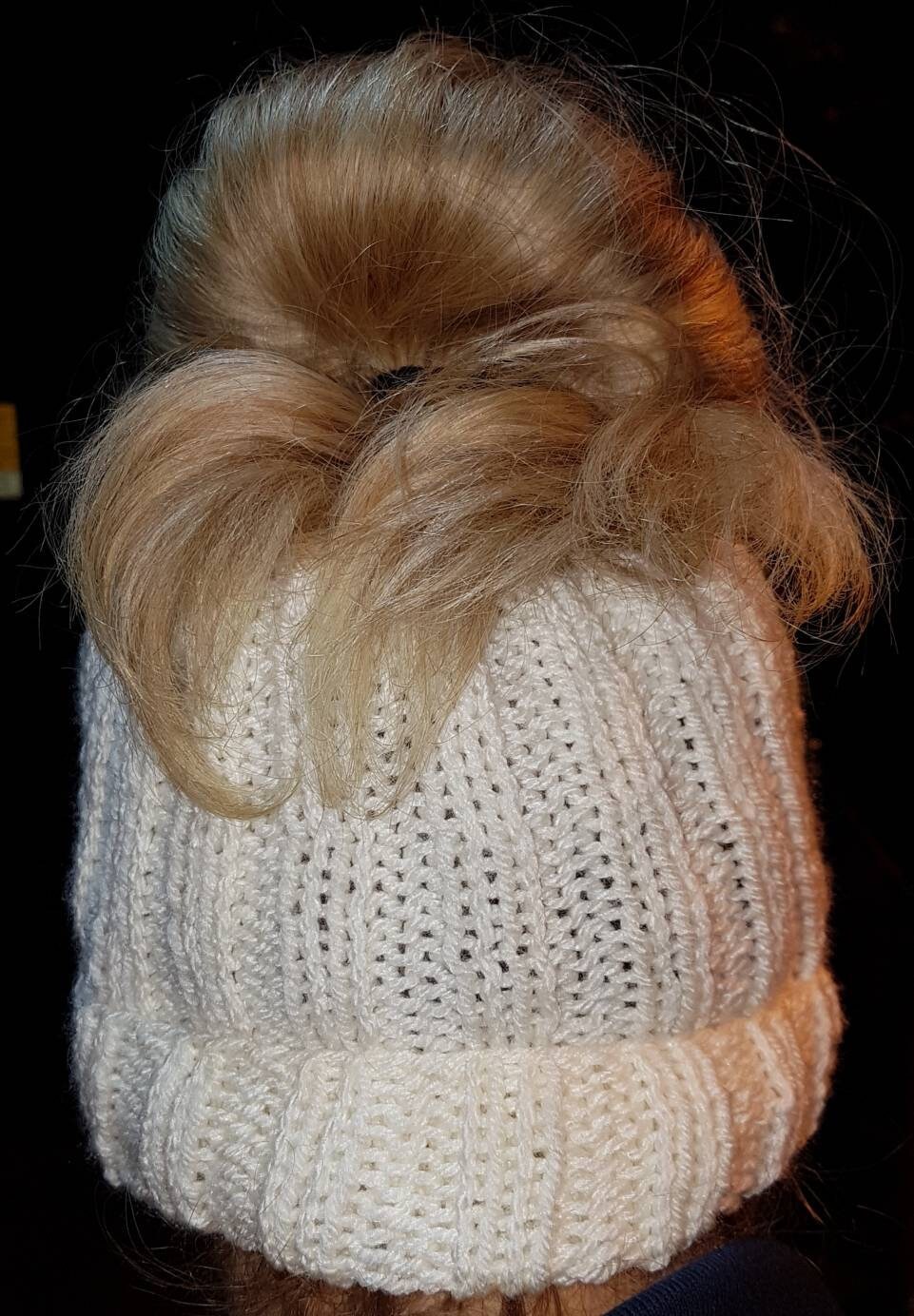Messy Bun Hat. Knitted Messy Bun Beanie. Winter Hat. Hair Hat. - Etsy