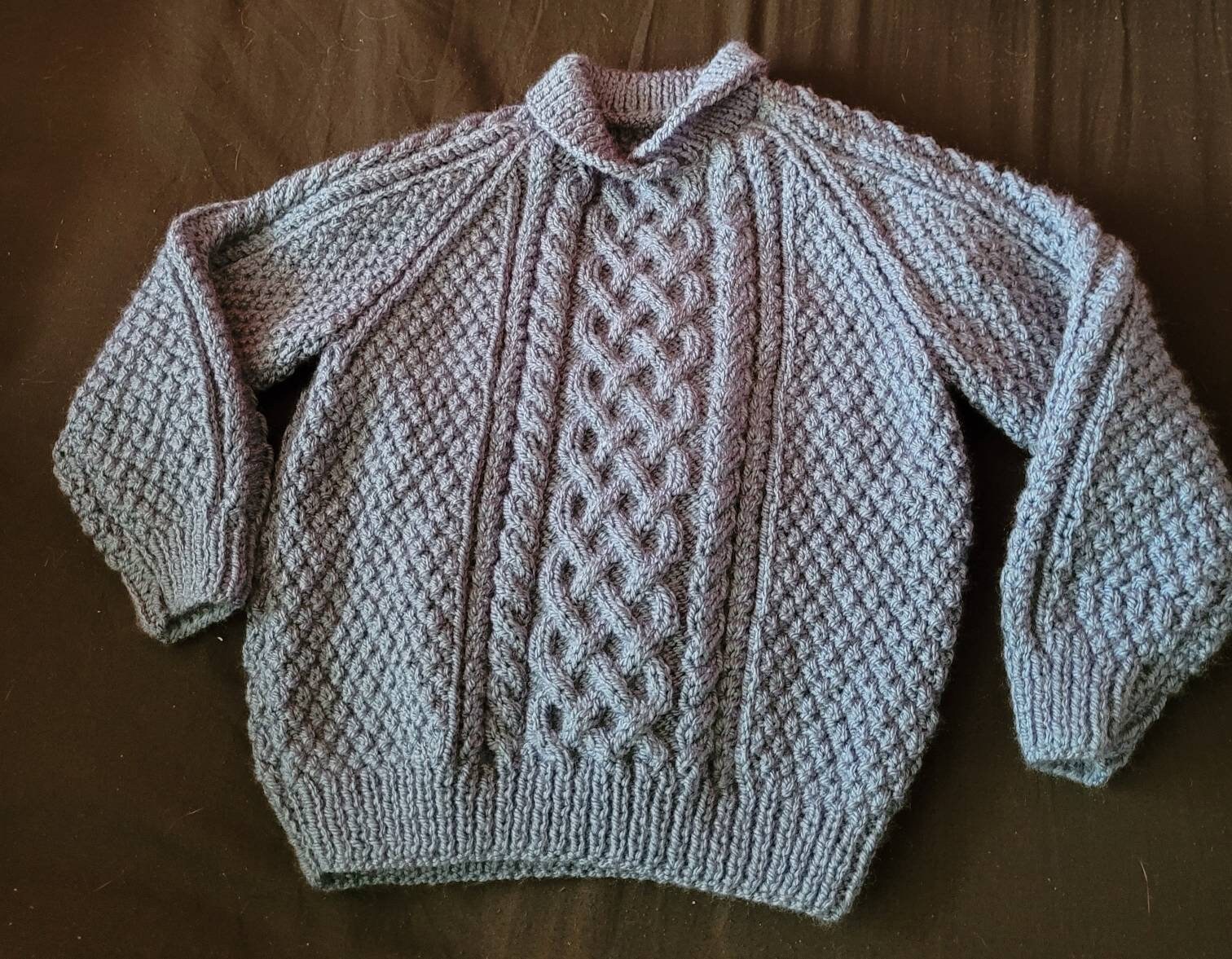 Aran Jumper 3-4 Years. Toddler Jumper. Cabled Jumper. Collared Aran ...