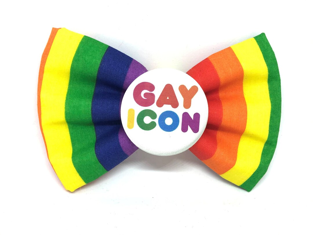 Gay Icon Badge Bow, Badge Bows, Pride Bow Tie, Gay Pride, LGBTQ ...