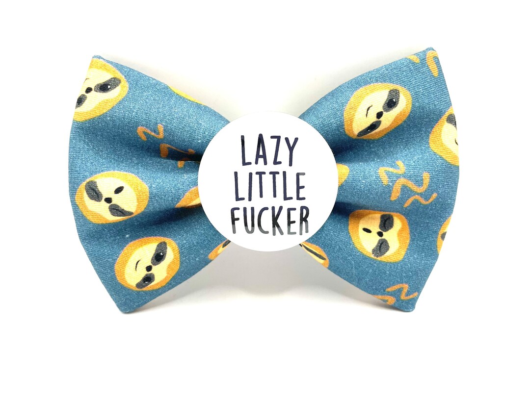 Badge Bow: Lazy Little Fucker Funny Dog Bow Tie Rude Dog Bow - Etsy