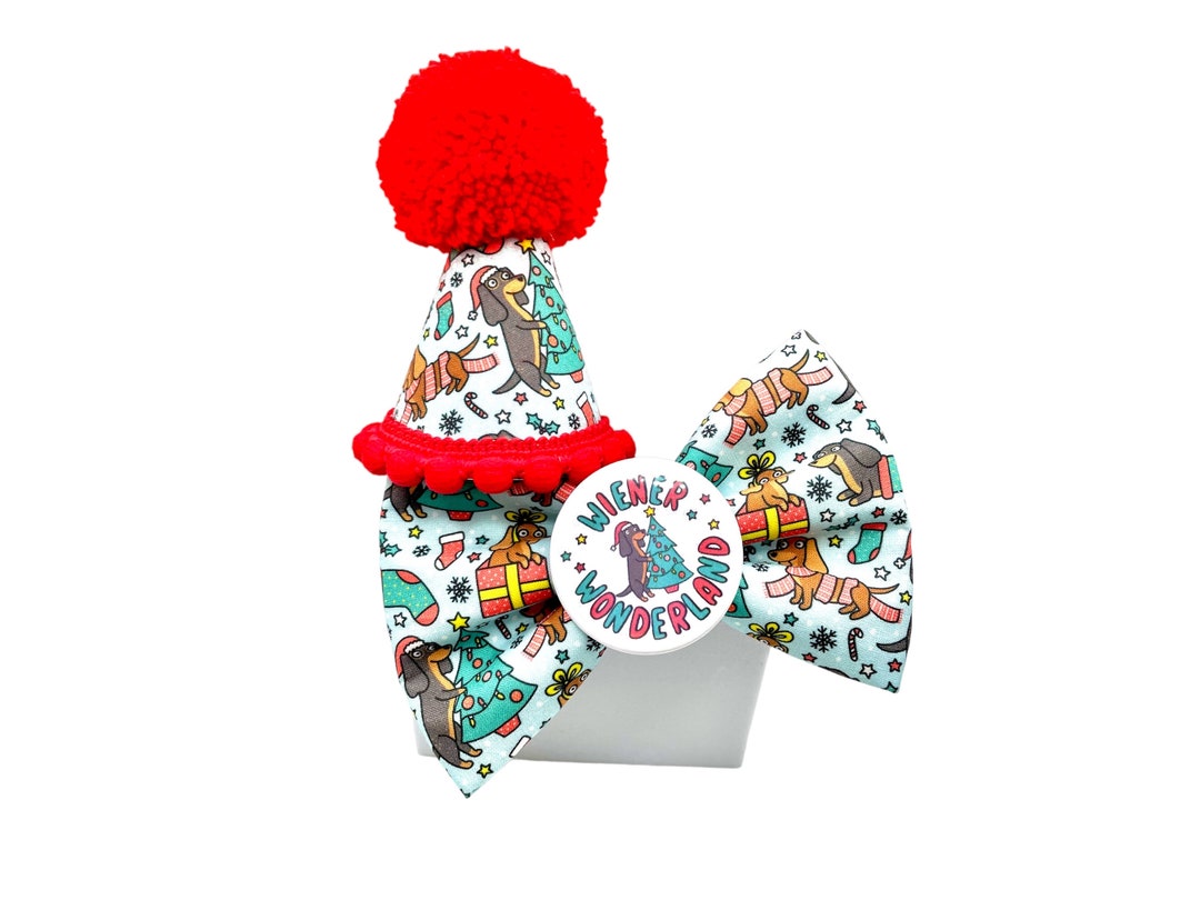 Wiener Wonderland Badge Bow and Hat Set Dachshund Gifts - Etsy