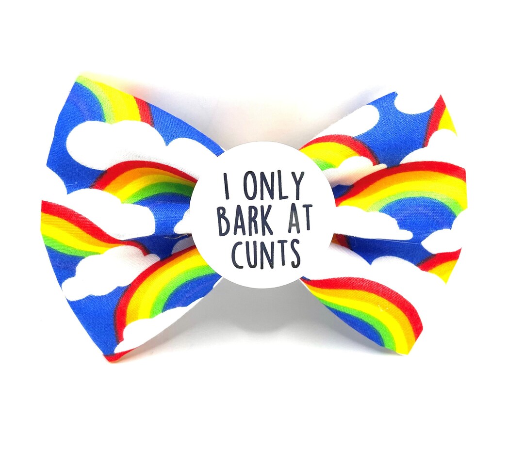 Only Bark at Cunts Badge Bow, Dog Bow, Gifts for Dogs, Badge Bows, Rude ...