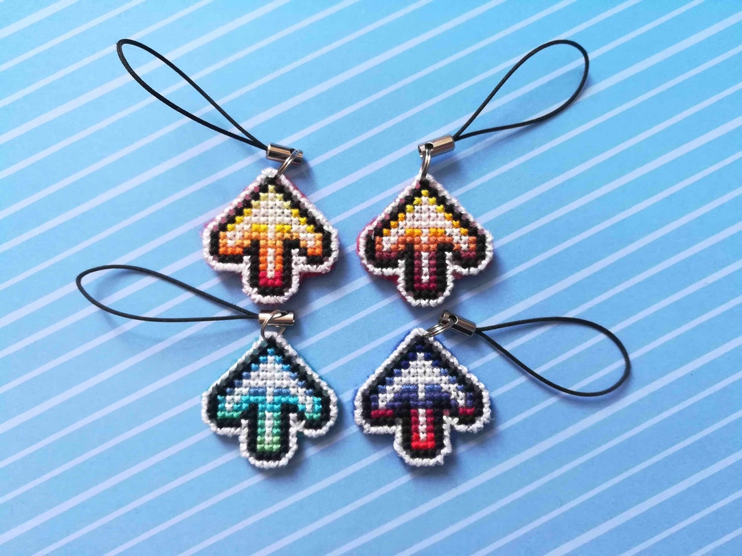DISCONTINUED DDR Arrow Cross Stitch Phone Charm Keychain - Etsy