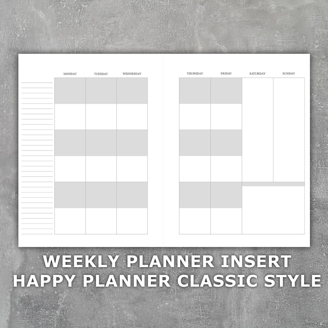 Color Block Layout Weekly Planner Printable Insert Happy Planner ...