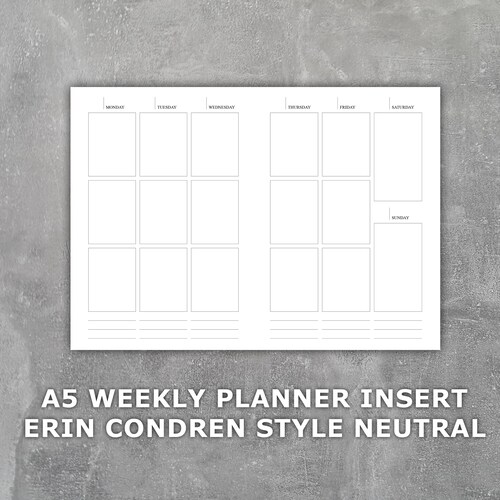 A5 Weekly Planner Printable Planner Inserts Week on Two - Etsy