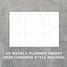 Weekly Planner Printable Erin Condren Style Neutral Undated Monday ...