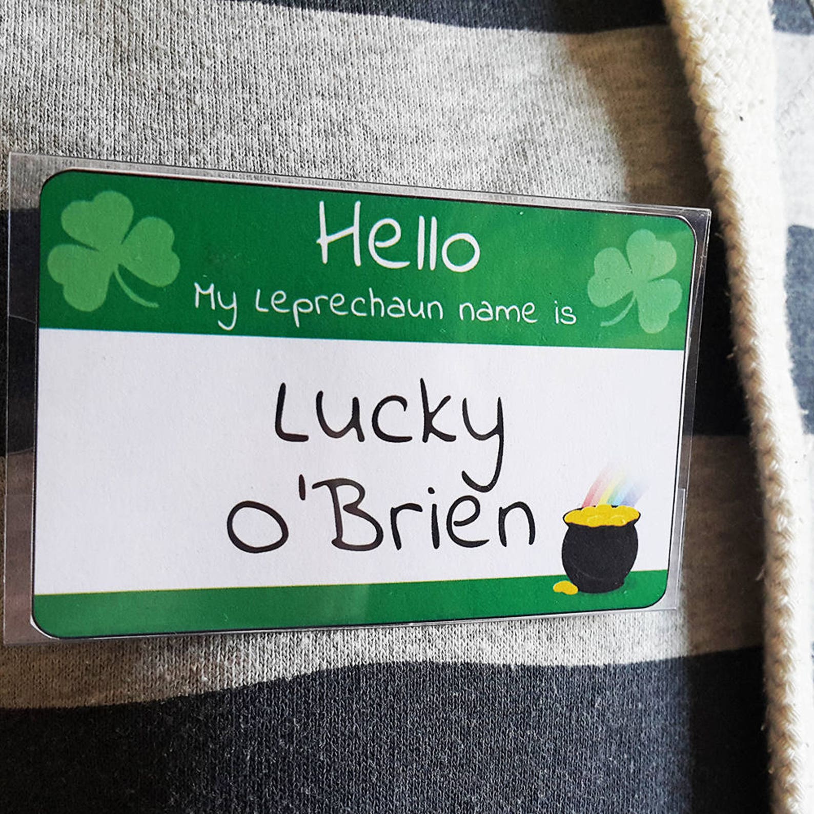 St Patrick's Day Leprechaun Name Tags Printable - Digital Downloadable ...