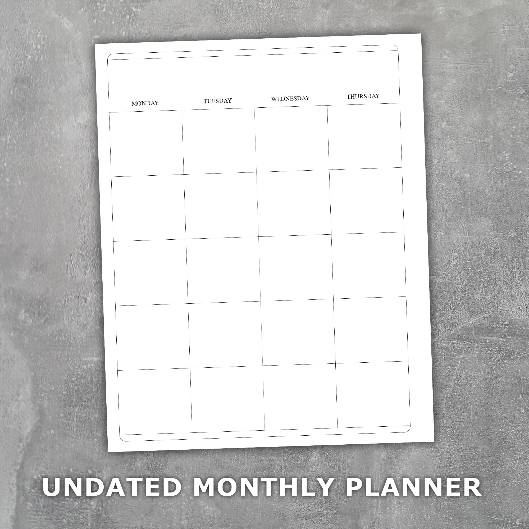 Monthly Planner Printable Insert Erin Condren Style Neutral Undated ...