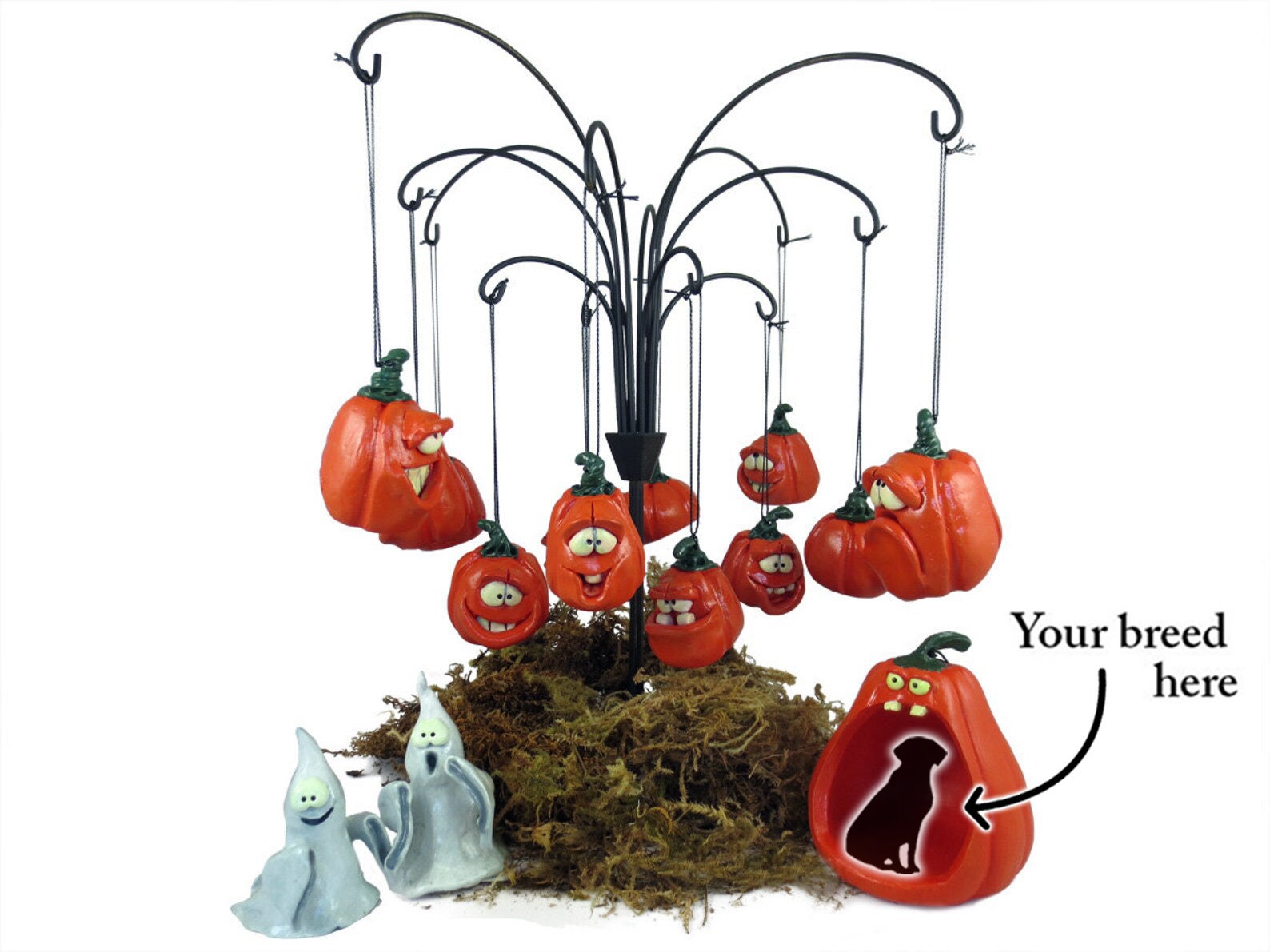 Halloween Decoration Collection With Spooky Pumpkin and Great Pyrenees ...