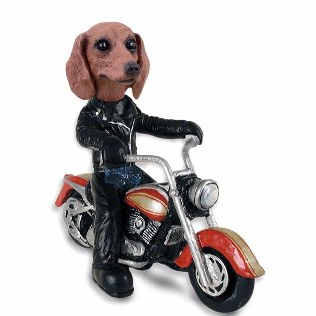 Red Dachshund Motorcycle Doogie Collectable Figurine Harley Style - Etsy