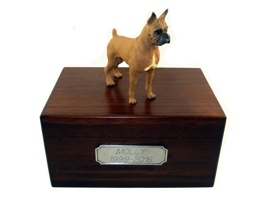 Boxer, Tawny Beautiful Paulownia Medium Personalized Wooden Pet Urns ...