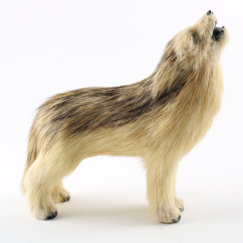 Timber Wolf FUR FIGURINE Realistic Handmade Figurine | Etsy
