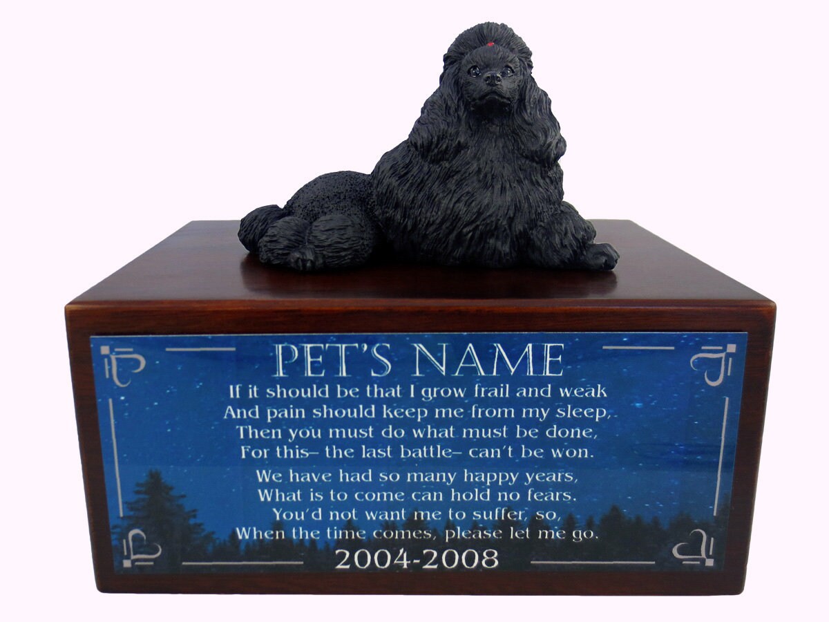 Poodle Black Beautiful Paulownia Small Wooden Pet Urn - Etsy