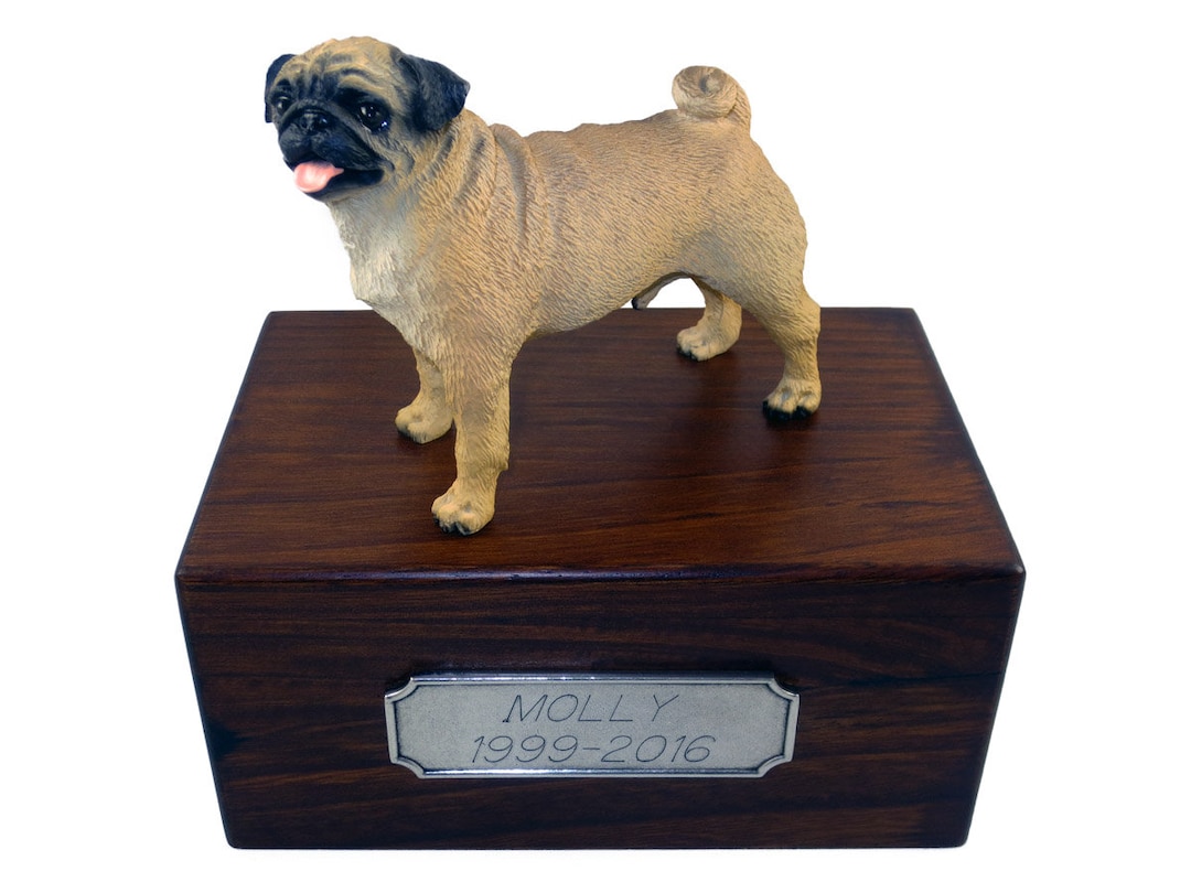 Pug, Fawn Beautiful Paulownia Small Personalized Wooden Pet Urns - Etsy