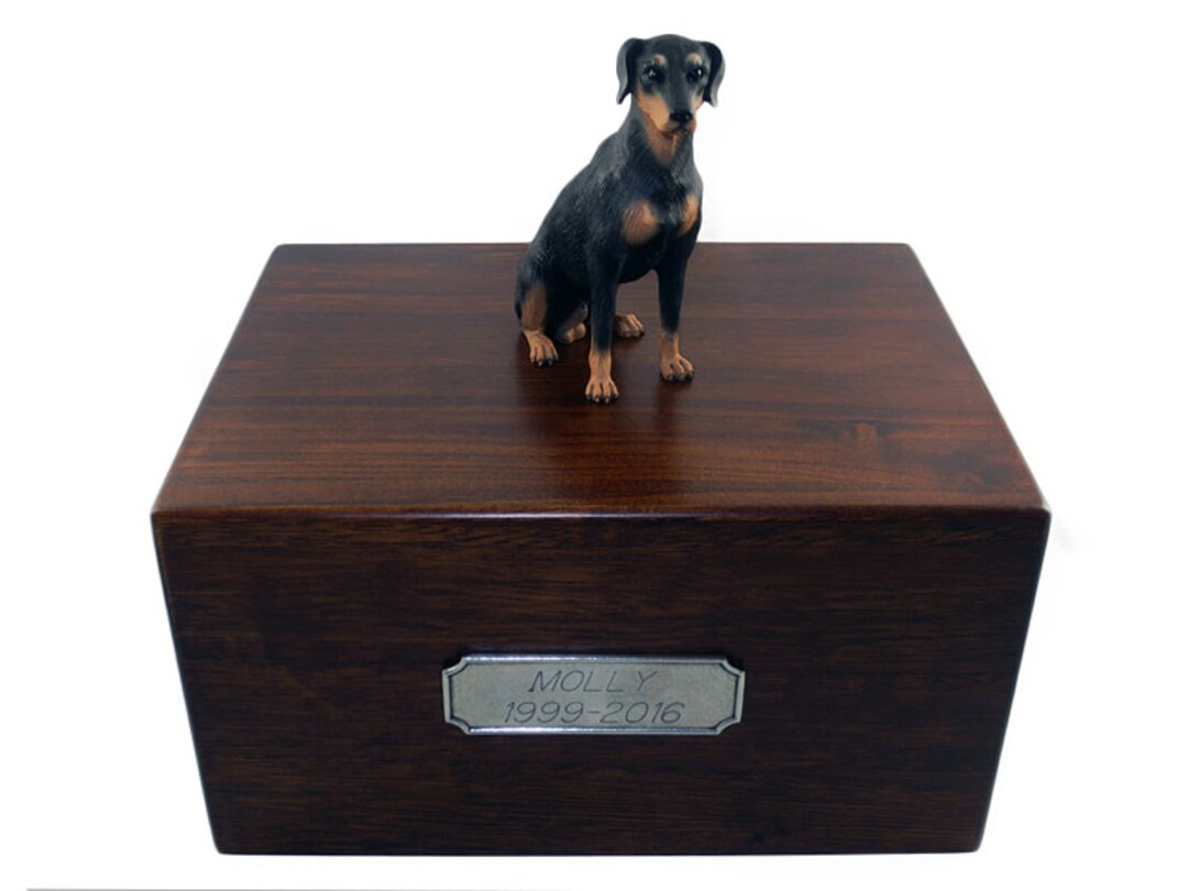Doberman Pinscher, Black Uncropped Beautiful Paulownia Wood Large ...