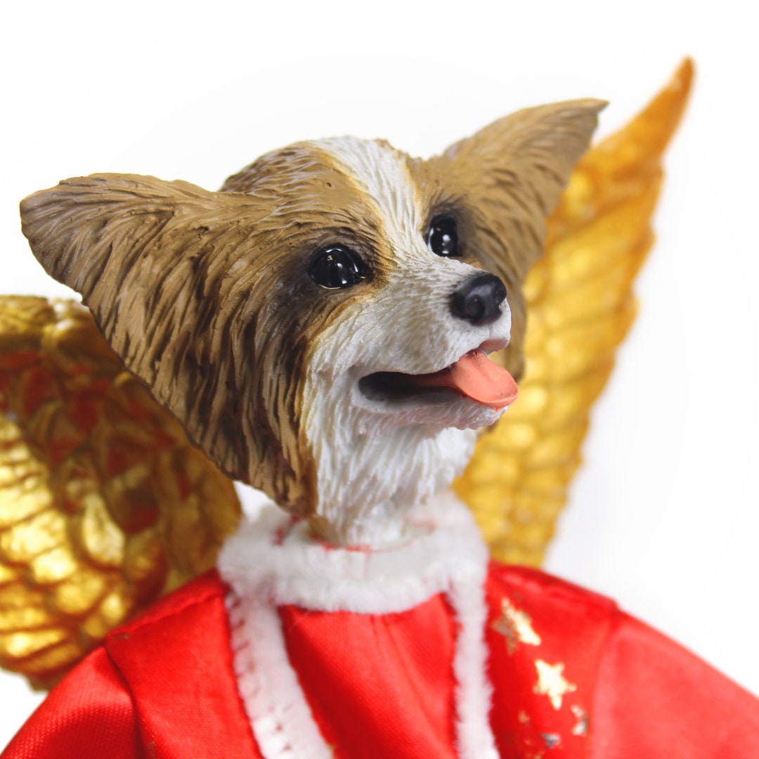 Papillon, Brown & White CHRISTMAS Tree Toppers and Shelf Decor - Etsy