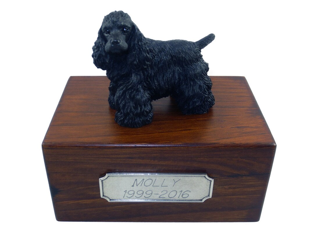 Cocker Spaniel, Black Beautiful Paulownia Small Personalized Wooden Pet ...