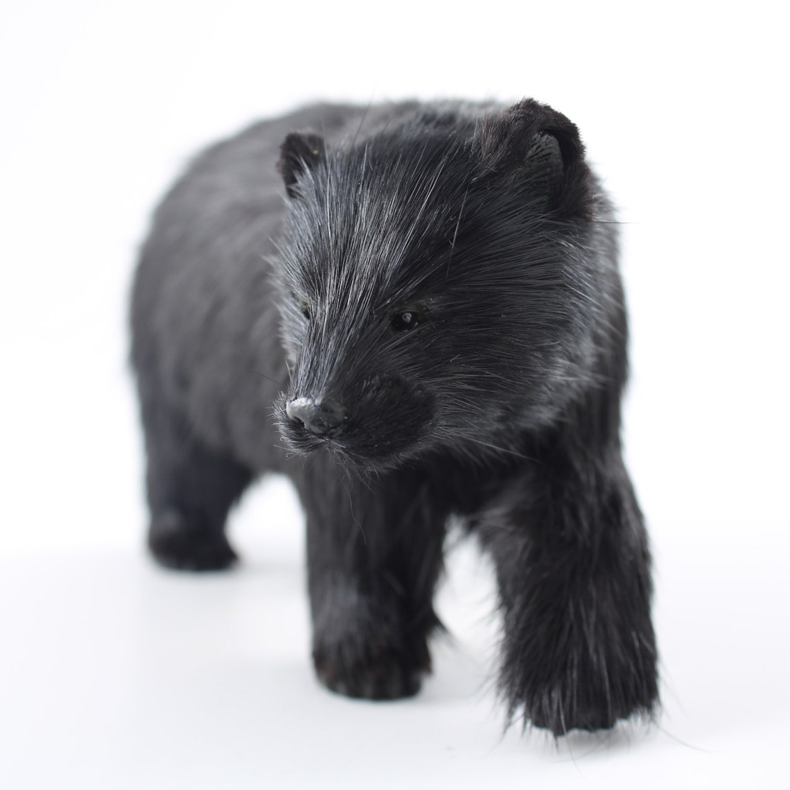 Black BEAR FUR FIGURINE Realistic Handmade Figurine | Etsy