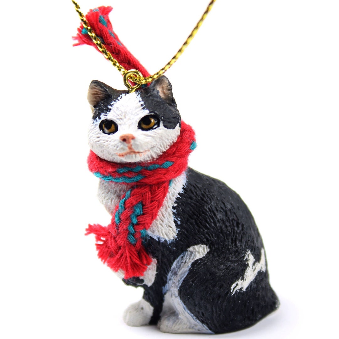 Manx Cat, Black & White Collectable Hanging Christmas Ornaments - Etsy