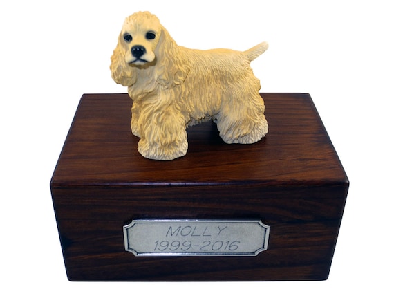 Cocker Spaniel Blond Beautiful Paulownia Small Wooden Pet Urn | Etsy