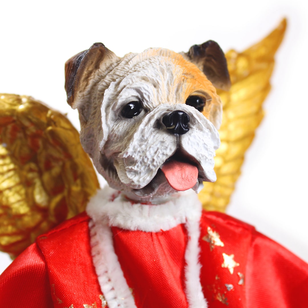 Bulldog, White CHRISTMAS Tree Toppers and Shelf Decor - Etsy