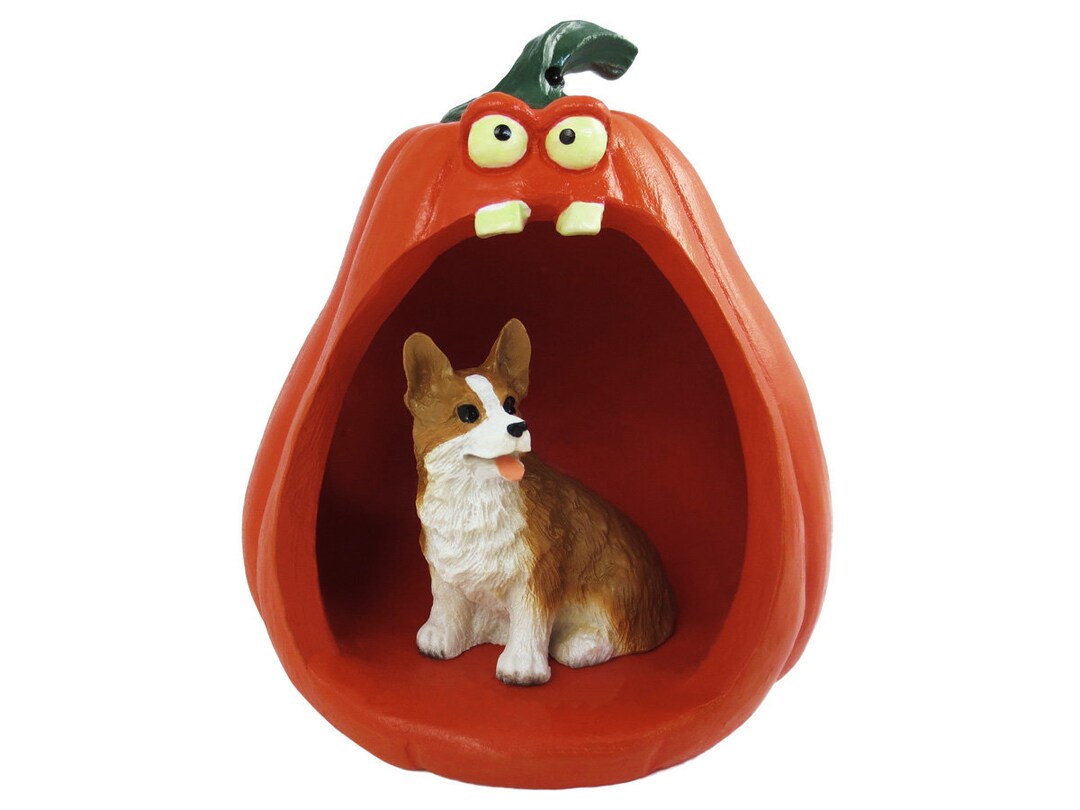 Halloween Decoration Collection With Spooky Pumpkin and Welsh Corgi ...