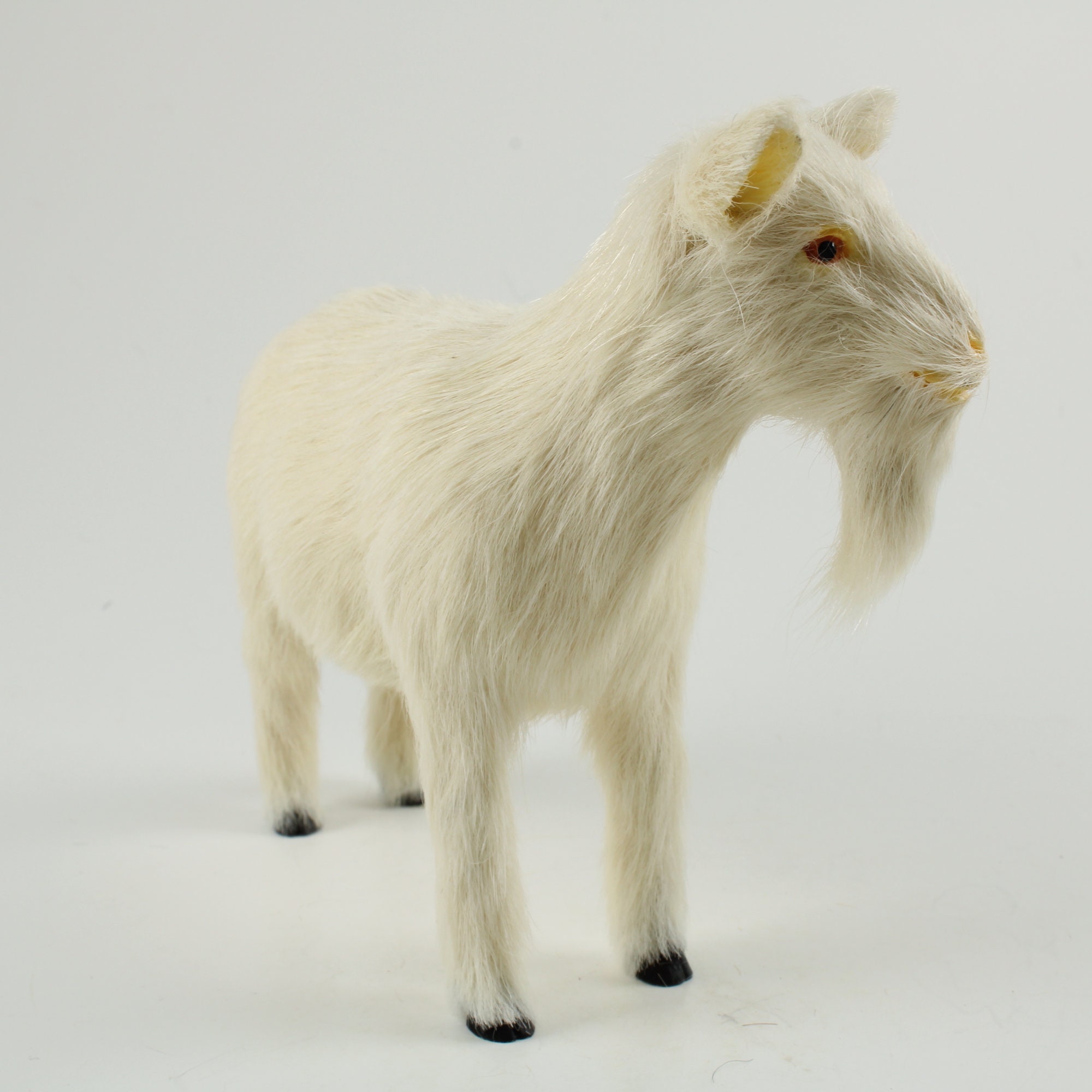 White GOAT FUR FIGURINE Realistic Handmade Figurine - Etsy