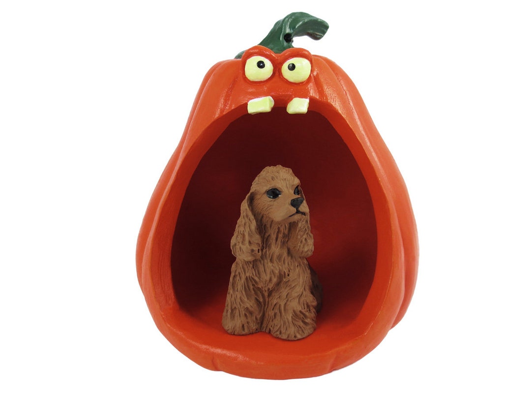 Halloween Decoration Collection With Spooky Pumpkin and Cocker Spaniel ...