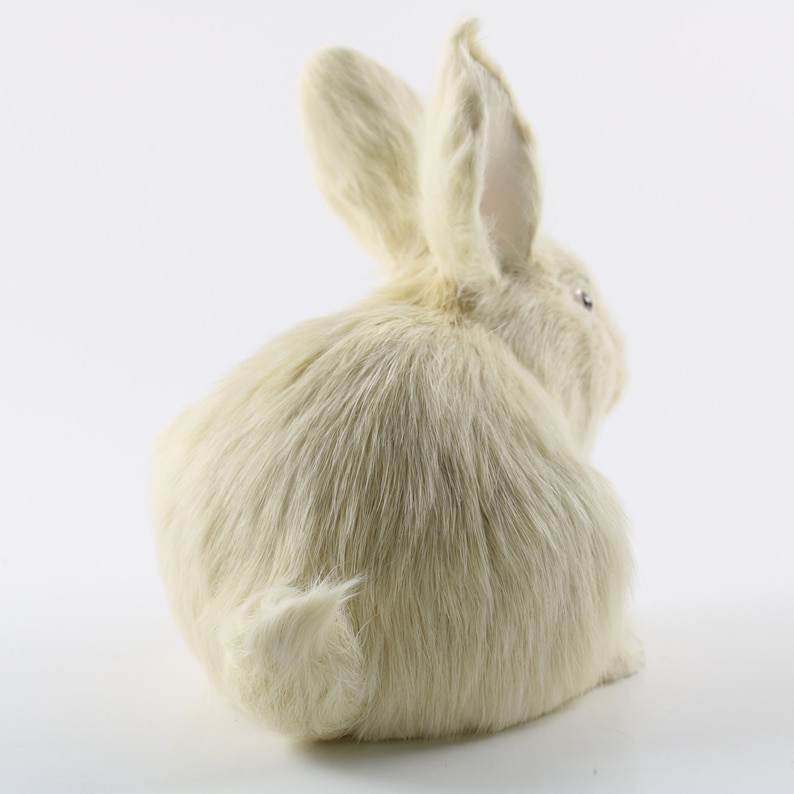White RABBIT FUR FIGURINE Realistic Handmade Figurine | Etsy