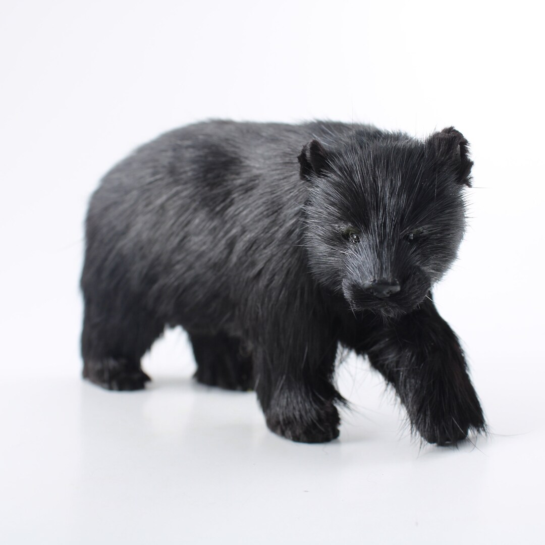 Black BEAR FUR FIGURINE Realistic Handmade Figurine - Etsy