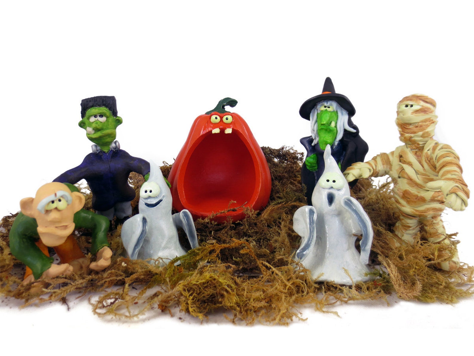 Halloween Decoration Collection With Spooky Pumpkin and - Etsy