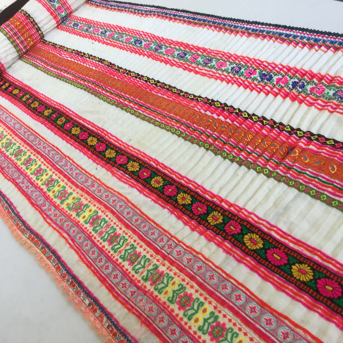 2.50 Meters Long Hmong Old Nylon, Batik Fabric, Vintage Nylon Textiles ...