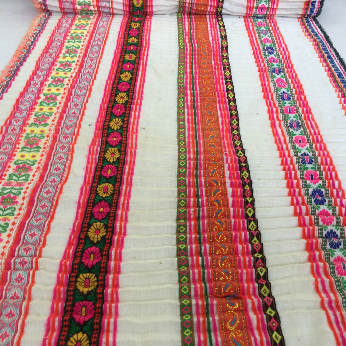 2.50 Meters Long Hmong Old Nylon, Batik Fabric, Vintage Nylon Textiles ...