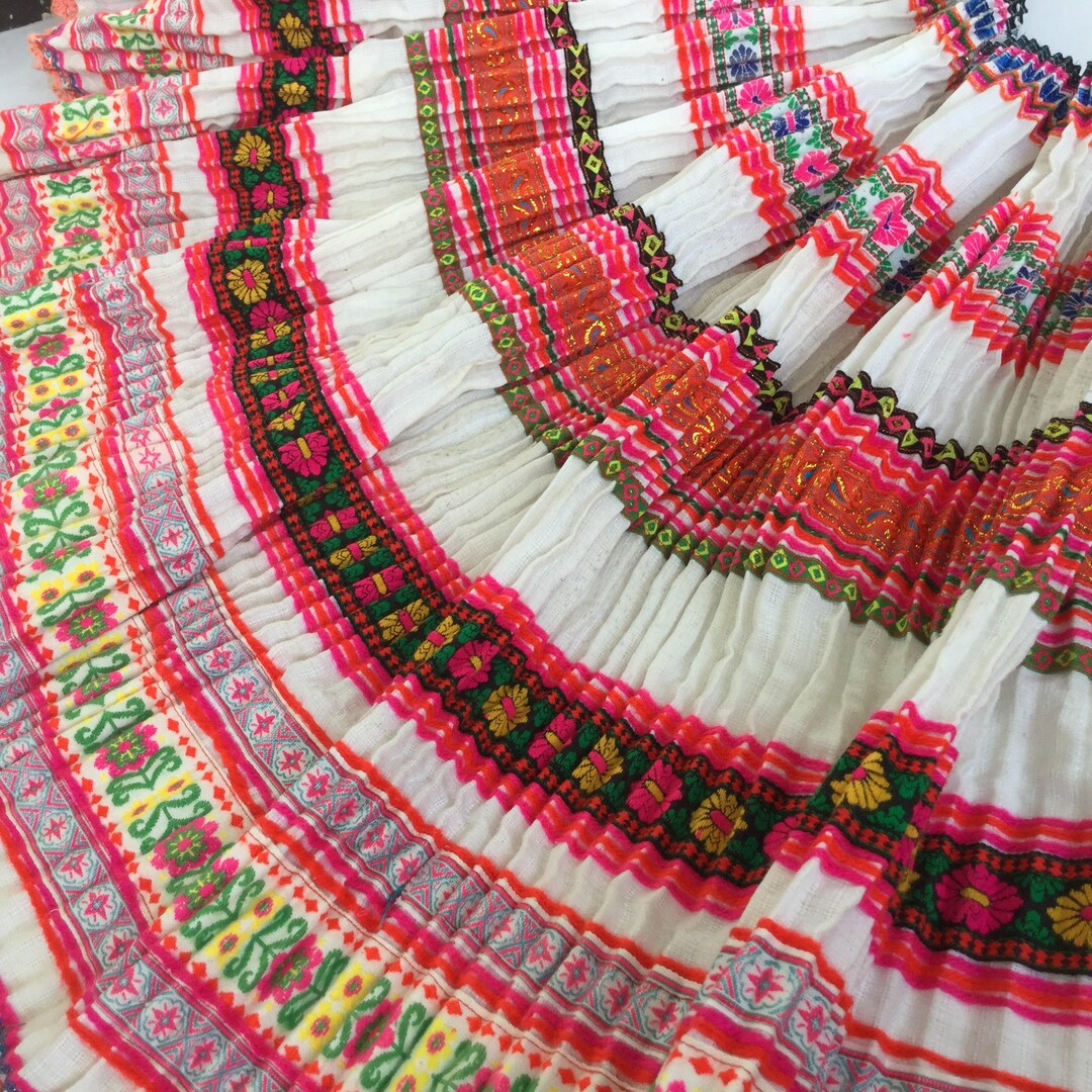 2.50 Meters Long Hmong Old Nylon, Batik Fabric, Vintage Nylon Textiles ...