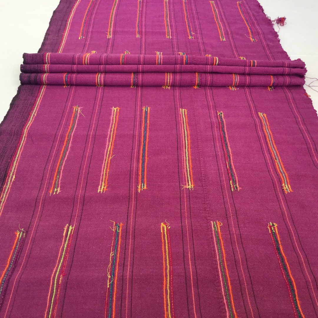 2,75 Meter Langer Lila Vintage Hmong Hanf Stoff, Batik Stoff Textilien ...
