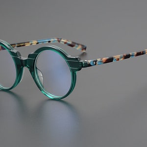Vintage Thick Round Style Handmade Acetate Round Frames Thick Glasses ...