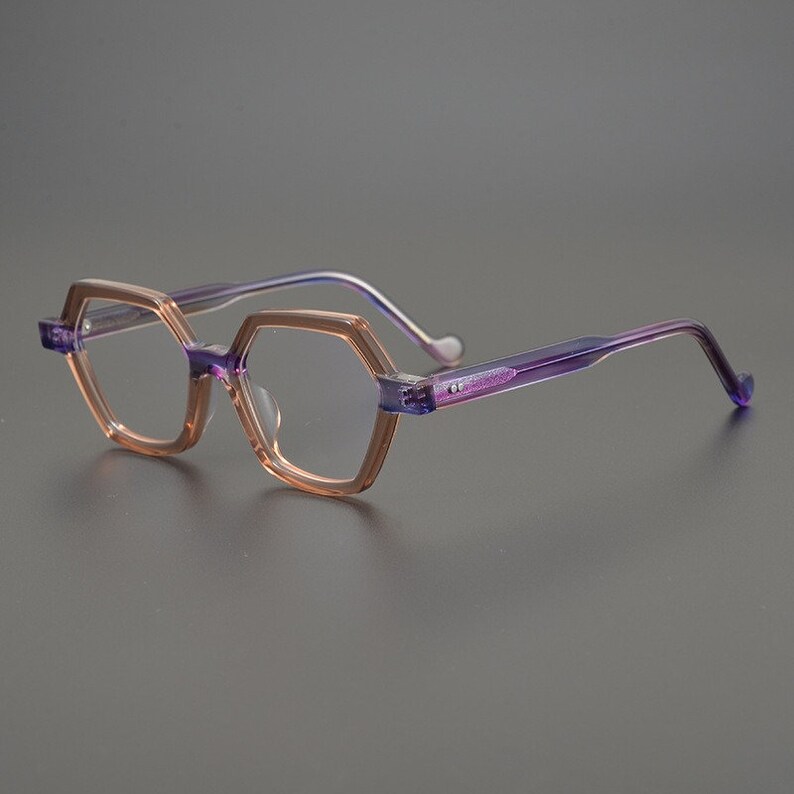 Vintage Thick Hexagonal Style Handmade Acetate Round Frames - Etsy