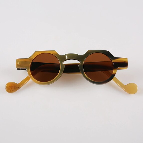 Genuine Natural Horn Handmade Round Glasses Frames S… - Gem