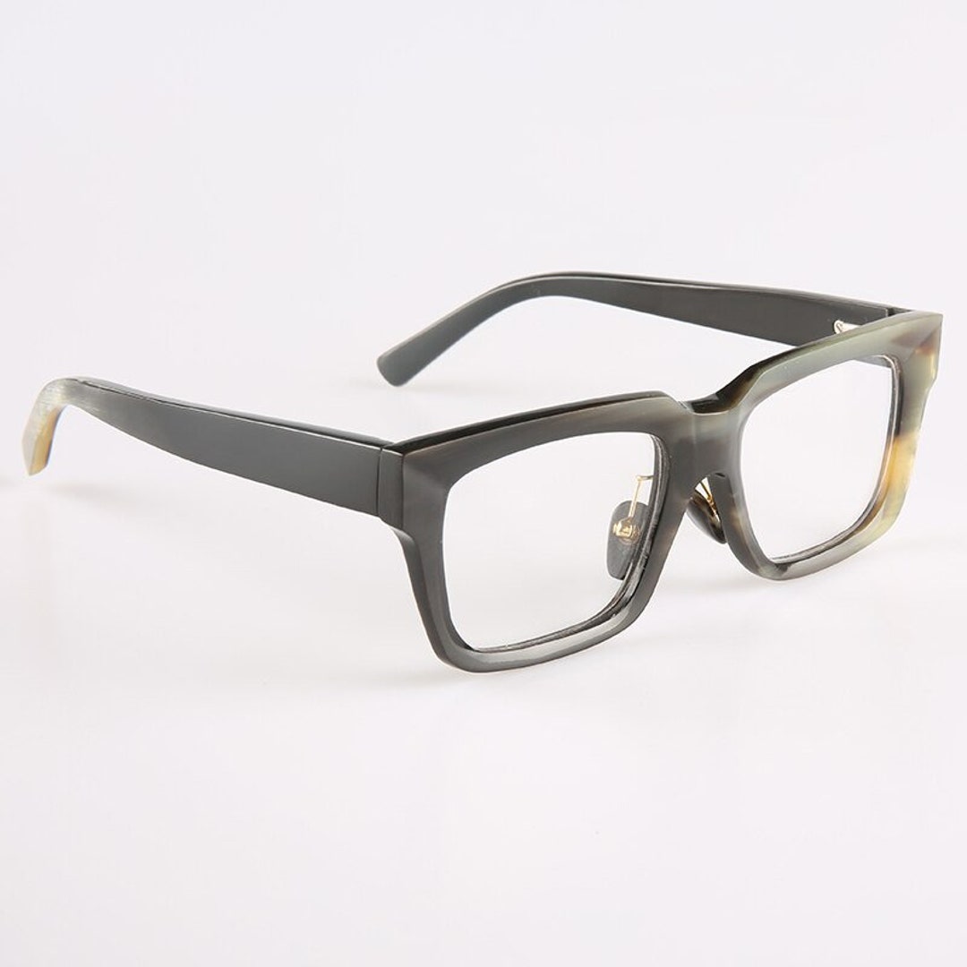 Genuine Natural Horn Handmade Big Rectangular Glasses Frames - Men ...