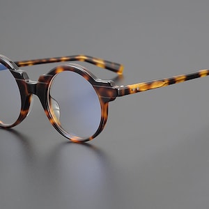 Vintage Thick Round Style Handmade Acetate Round Frames Thick Glasses ...