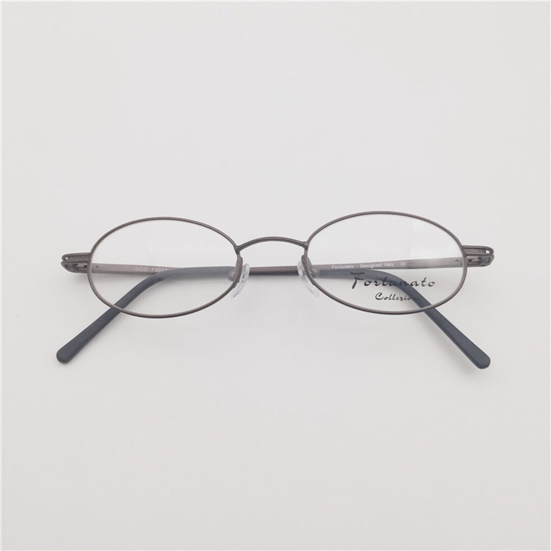 Vintage Classic Italian Style Titanium Small Oval Glasses Prescription ...