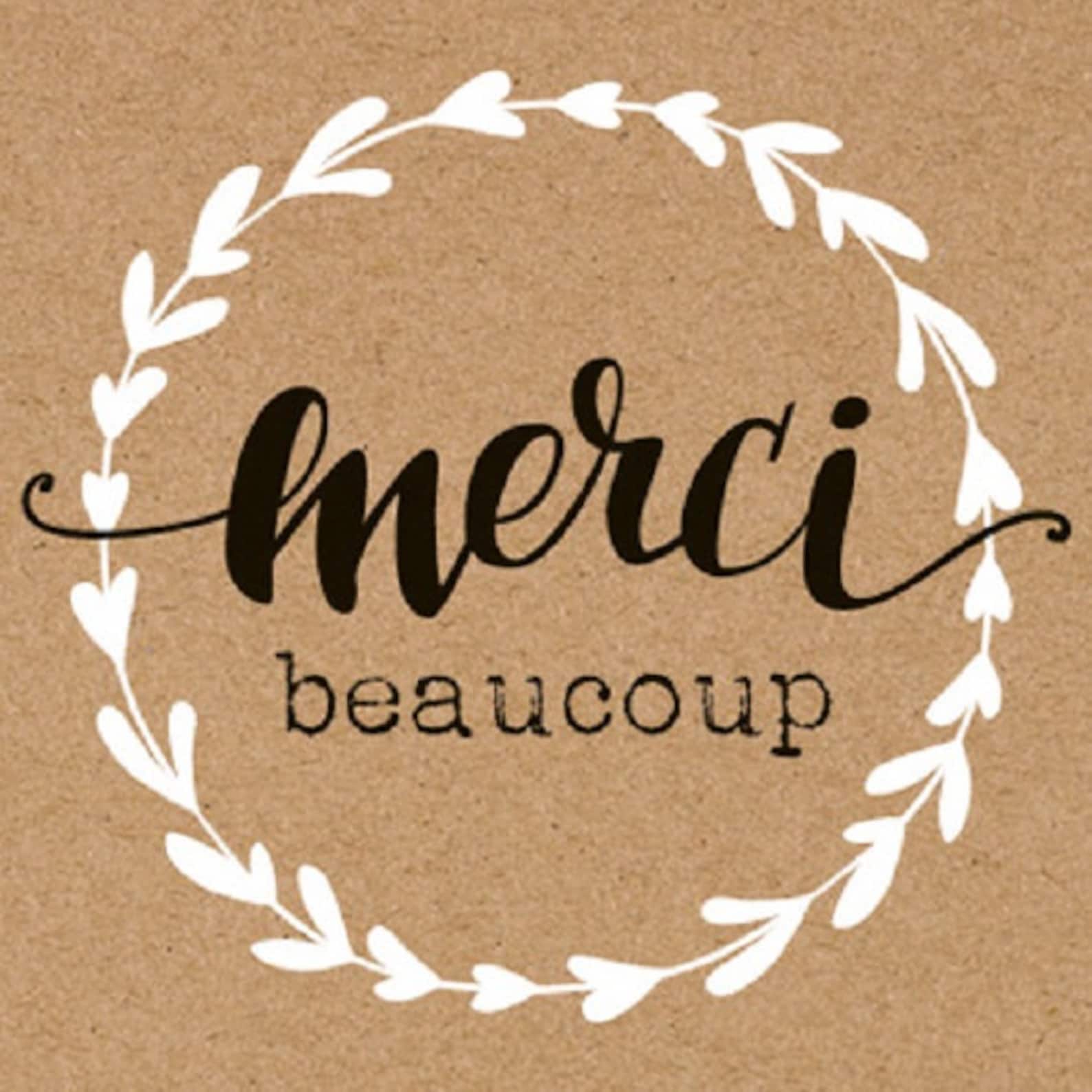 Stickers Merci beaucoup carrés 35x35cm - Etsy France