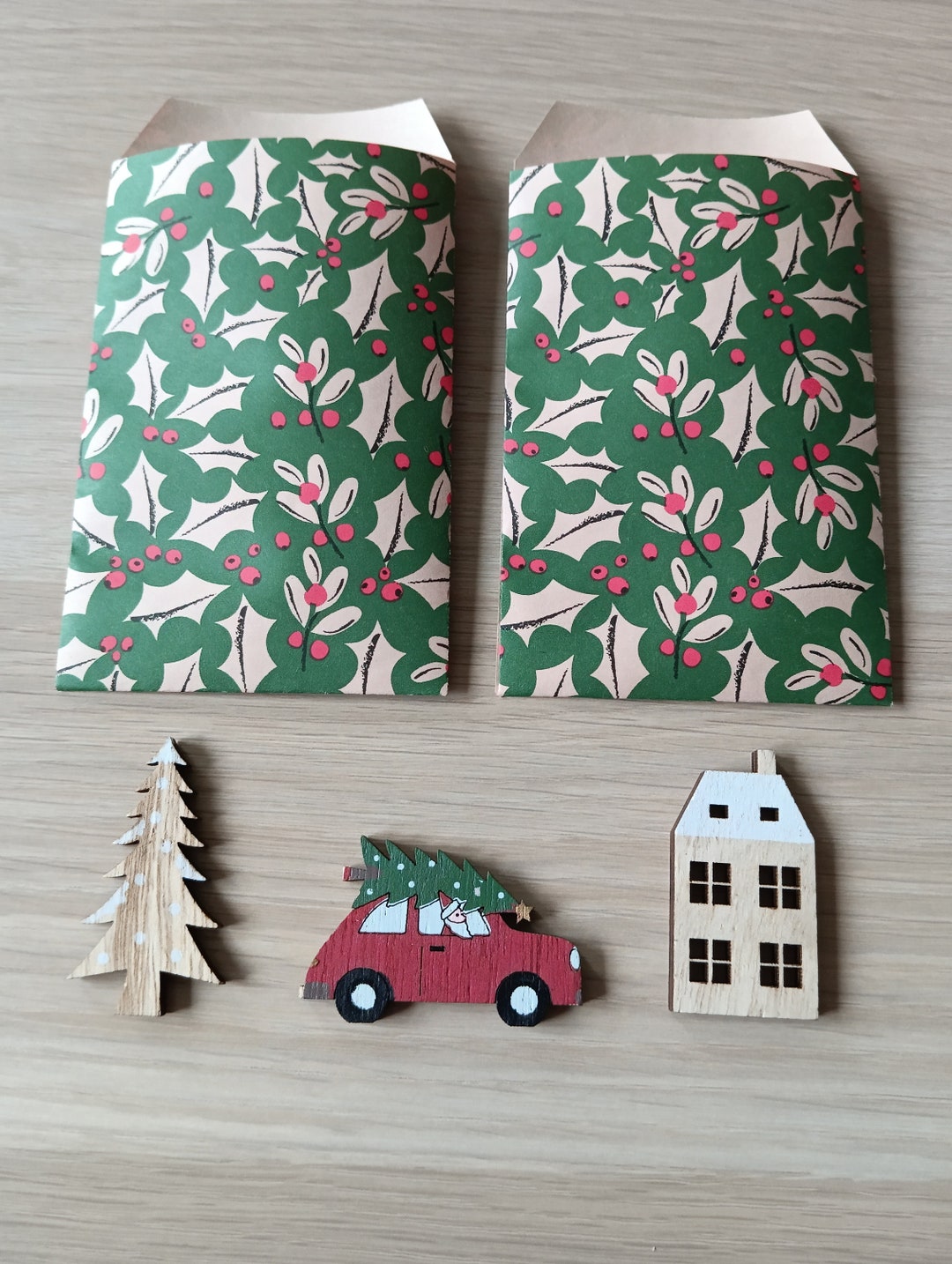 Pochettes cadeaux papier kraft recyclé série kraft houx fabrication ...