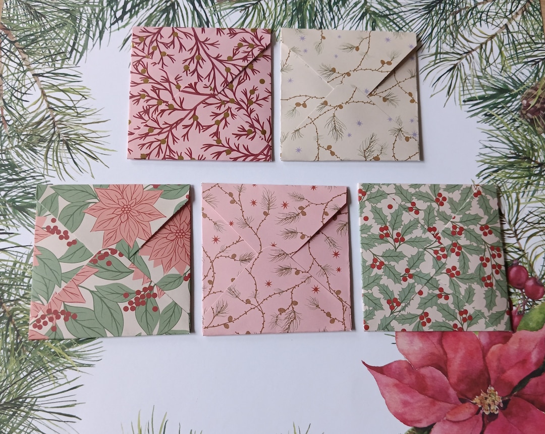 Mini Envelopes x 10 Pink Winter Series Handcrafted Made in France - Etsy