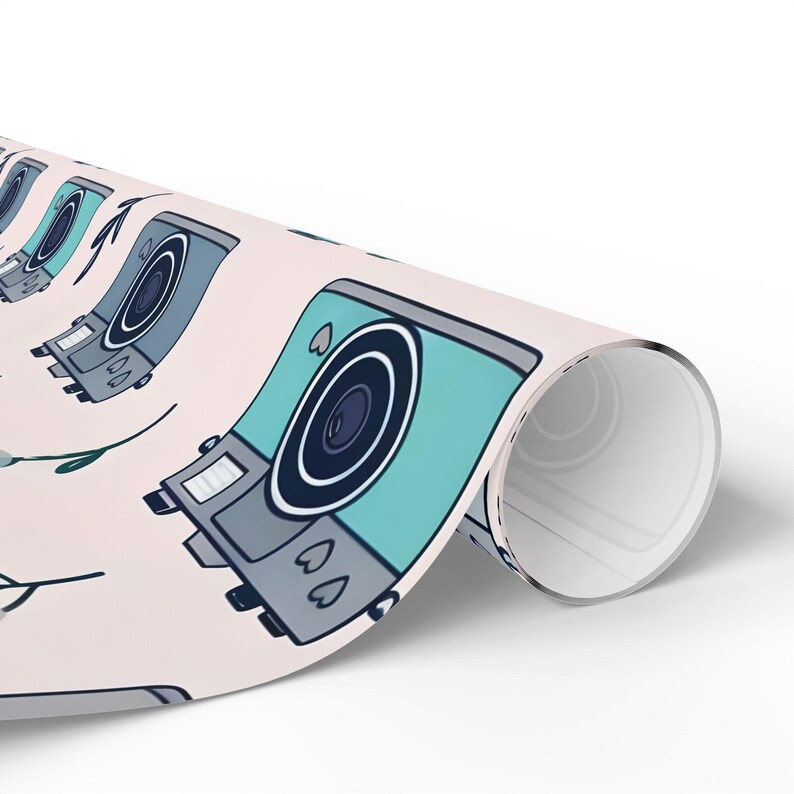 Retro Camera Wrapping Paper Vintage Inspired Camera Gift Wrap ...