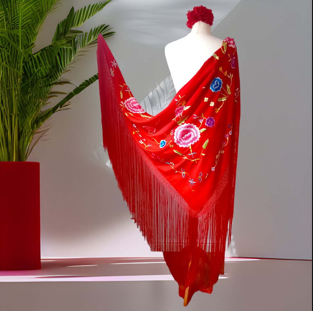 Sale! Authentic Spanish Mantón De Manila Flamenco Piano Shawl True ...