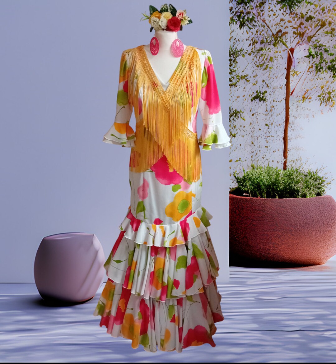 Authentic Spanish Flamenco Dress Women's Dance Costume, Traditional ...