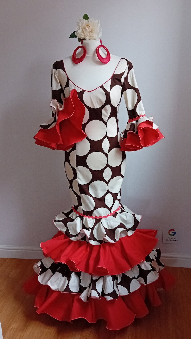 Authentic Spanish Flamenco Feria Dress, Ruffled Polka Dots Women's ...