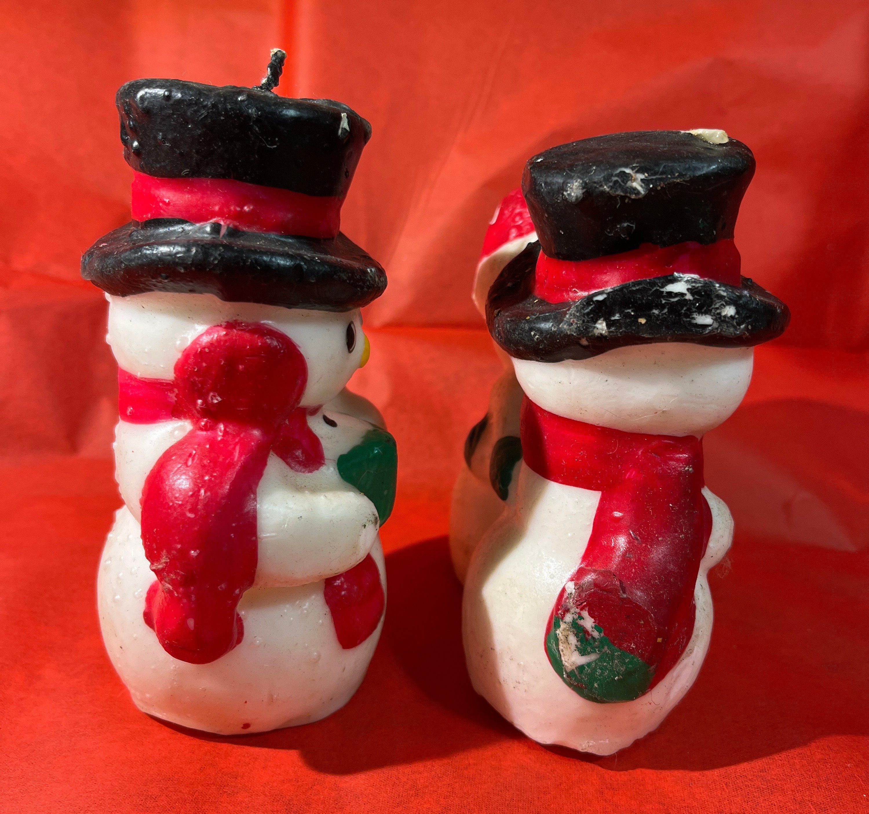 Vintage Snowman and Snow Couple Caroling Singing Christmas Holiday ...