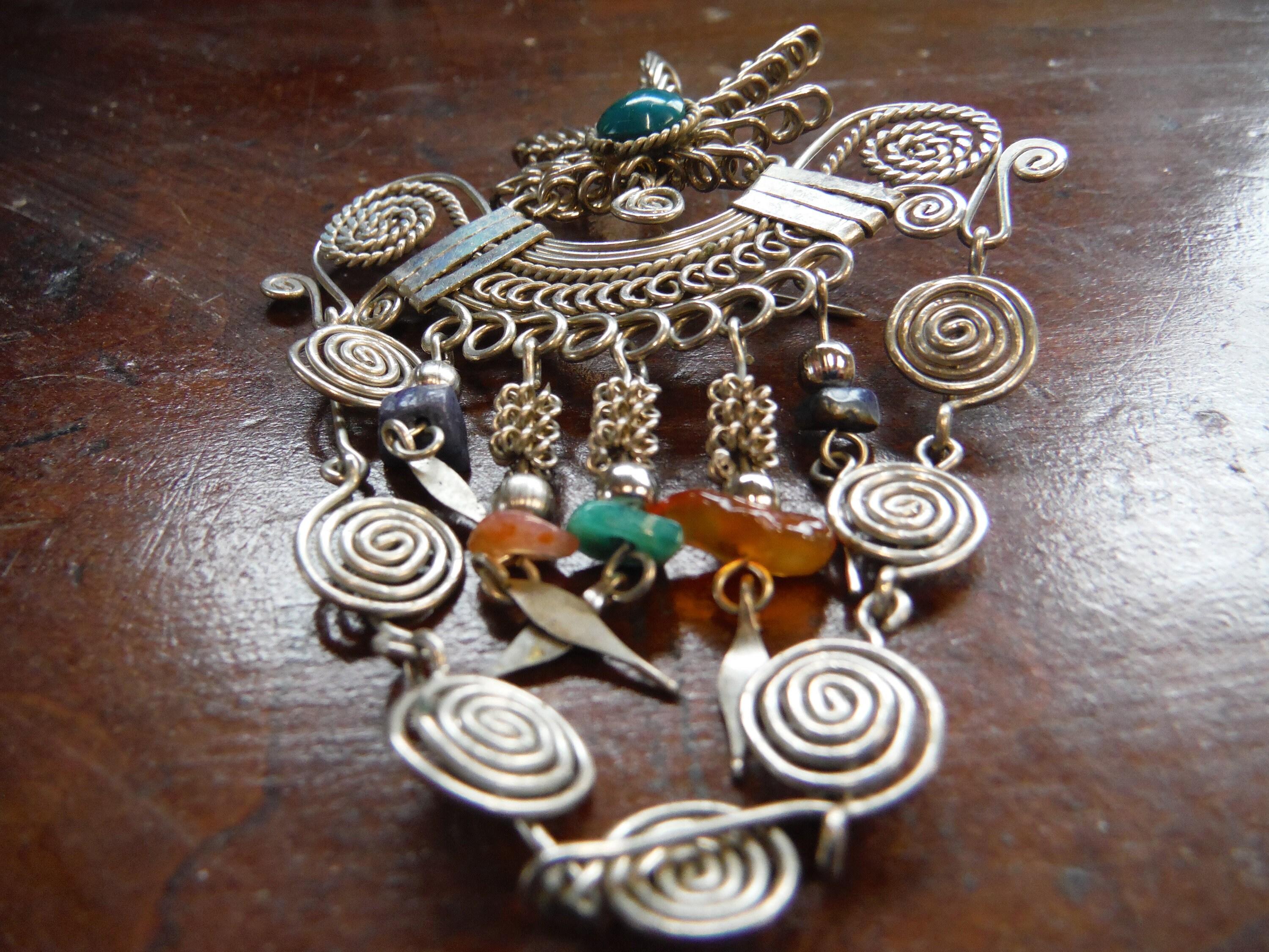 Vintage Aztec Twisted Wire Silver Marijuana Leaf Brooch | Etsy